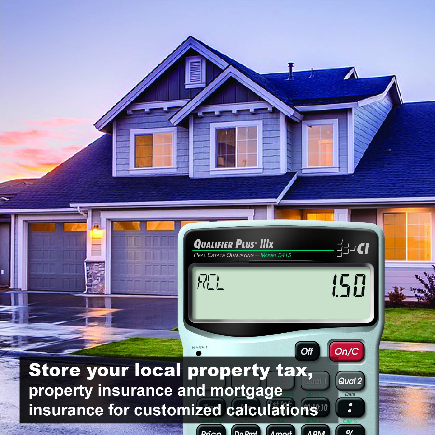Calculated Industries 3415 Qualifier Plus IIIx Advanced Real Estate Mortgage Finance Calculator | Simple Operation | Buyer Pre-Qualifying | Solves Payments, Amortization, ARMs, Combos, FHA, VA, More