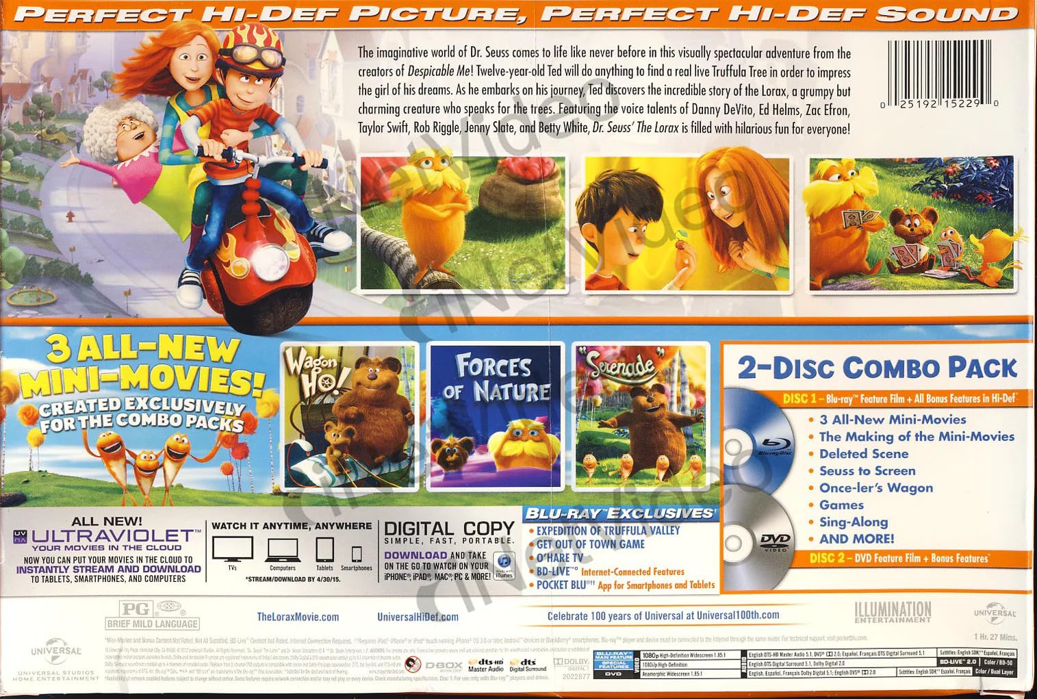 Dr. Seuss' The Lorax Blu-ray + DVD + Digital Copy + UltraViolet LIMITED EDITION With Plush Toy