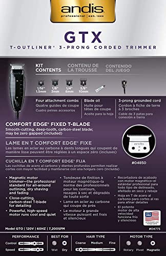 Andis 4775 GTX T-Outliner Trimmer, Black