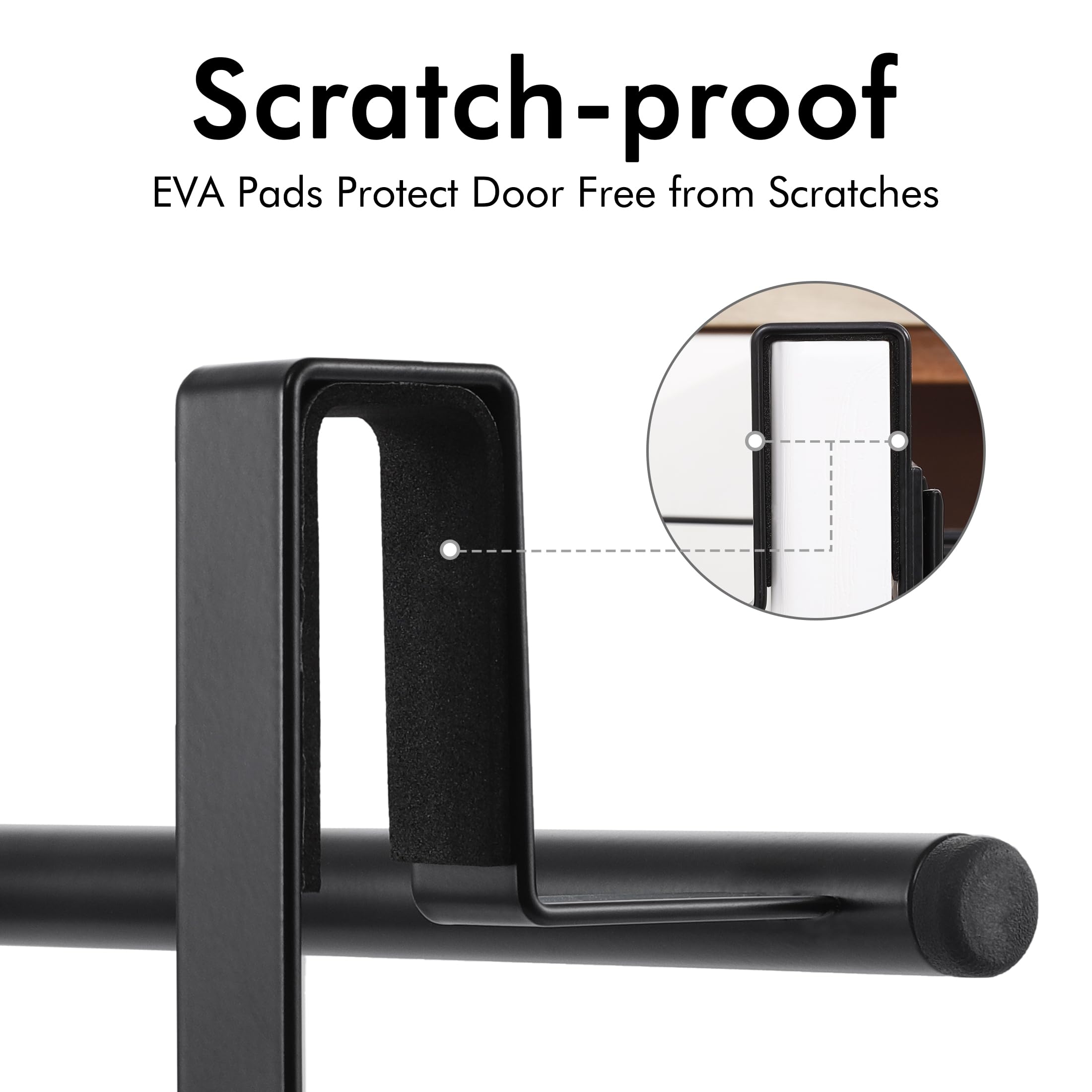 KES Cabinet Door Organizer with Towel Bar, Kitchen Cabinet Organizer with Towel Holder Cutting Board Organizer for Kitchen, Over The Cabinet Door Organize with Towel Rack Matte Black, KUR520-BK