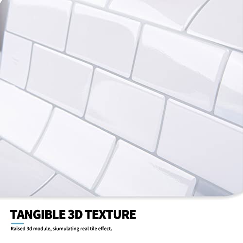Art3d 10-Sheet Peel and Stick Tile Backsplash - 12"x12" Premium Kitchen Backsplash Peel and Stick Tile, Bright White