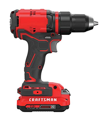 CRAFTSMAN V20* Cordless Drill/Driver Kit, Brushless (CMCD710C1) , Red , 1/2-in.