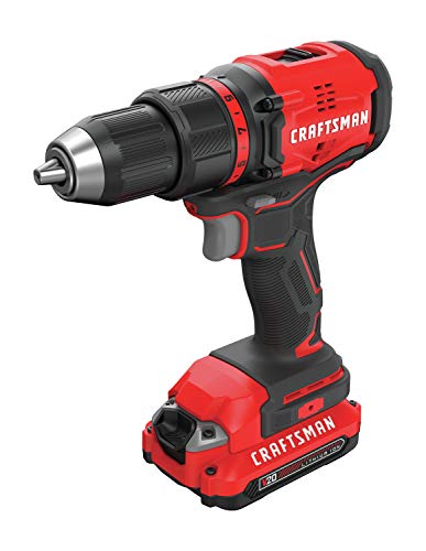 CRAFTSMAN V20* Cordless Drill/Driver Kit, Brushless (CMCD710C1) , Red , 1/2-in.