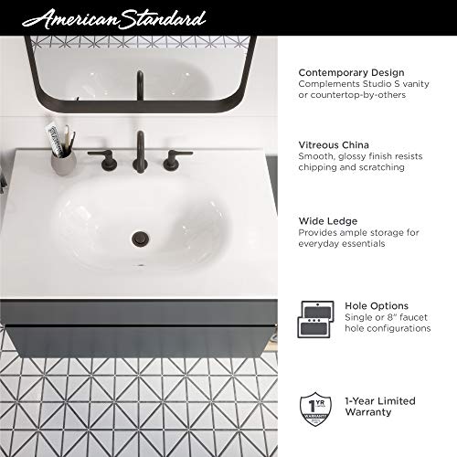 American Standard 1298001.020 Studio S 33 in. Vanity Top Sink β Center Hole, White