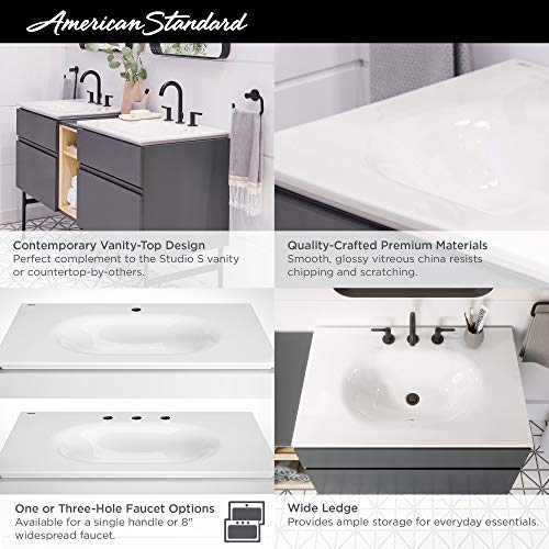 American Standard 1298001.020 Studio S 33 in. Vanity Top Sink β Center Hole, White