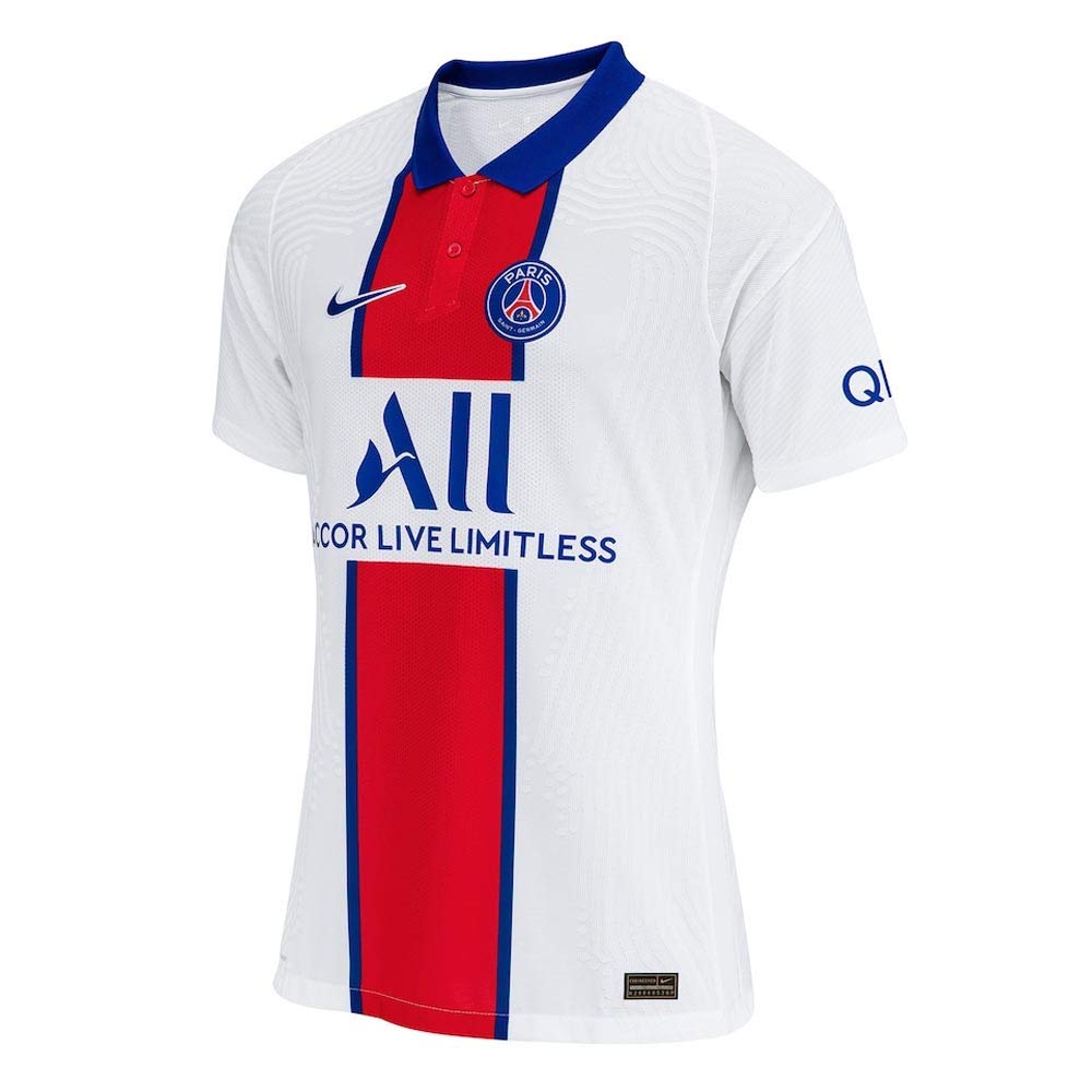 Nike 2020-2021 PSG Authentic Vapor Match Away Football Soccer Cap Sleeve T-Shirt Jersey