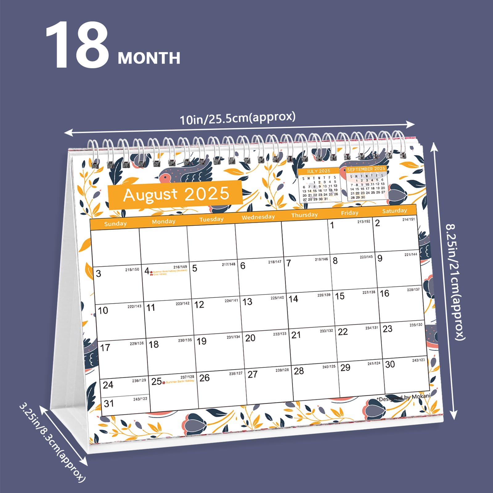 Desk Calendar 2023-2024, Monthly Desktop Calendar, Standing Flip Calendar with Thick Paper(Jan. 2023 - Jun. 2024, 10" x 8.25" ), Academic Year Standing Desk Calendar with Planner Stickers