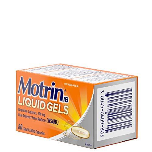 Motrin IB 200mg Ibuprofen Liquid Gel Pain Reliever/Fever Reducer for Aches & Pain, 80 ct