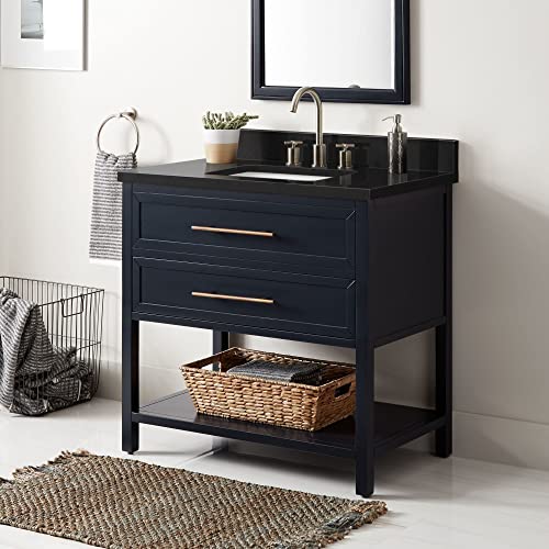 Signature Hardware 953331-36-RUMB-8 Robertson 36" Free Standing Single Vanity Cabinet Set with Wood Cabinet, Vanity Top and Rectangular Undermount Sink - 8" Faucet Holes