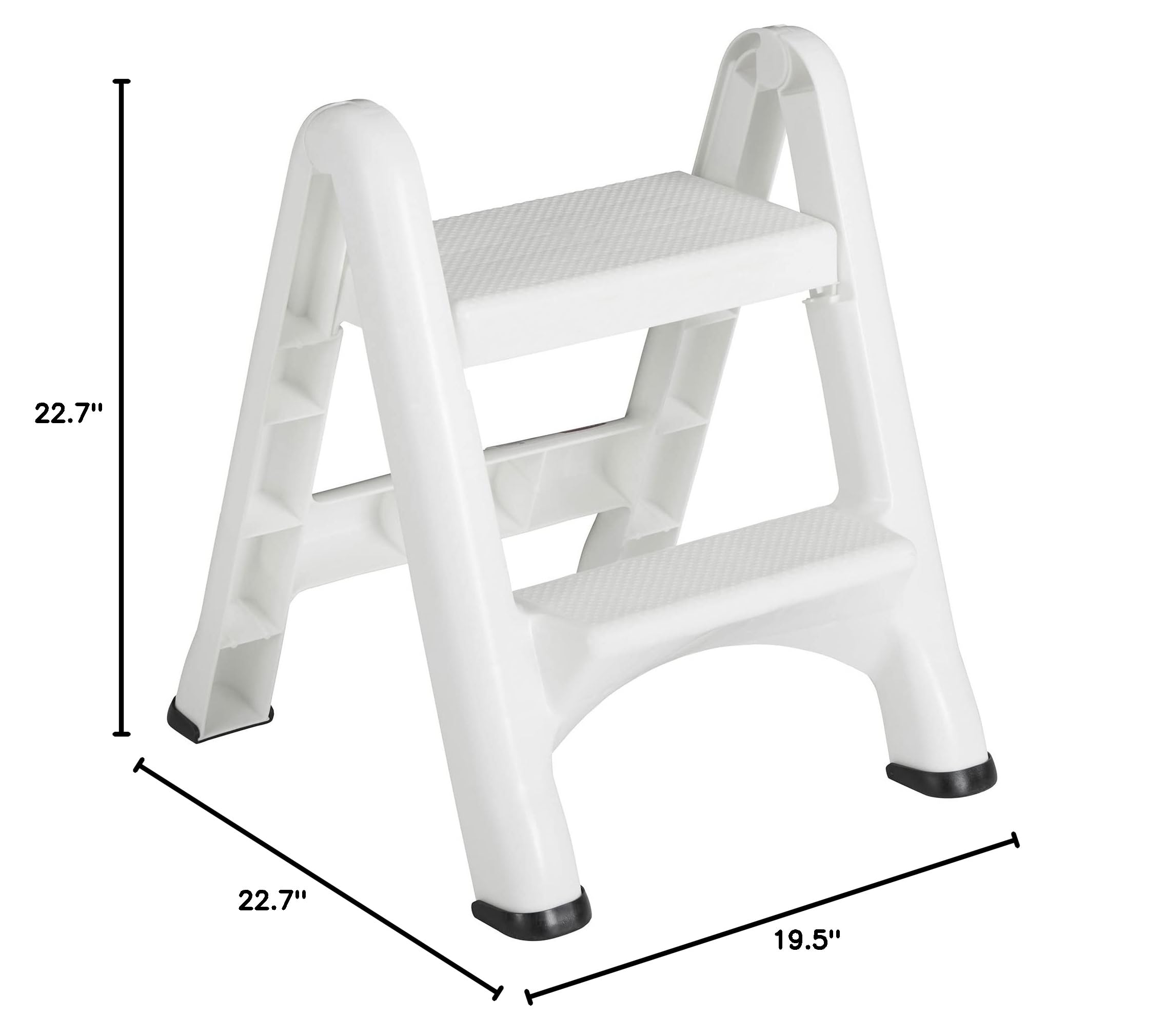 Rubbermaid EZ Step Folding Stool, 2-Step, White