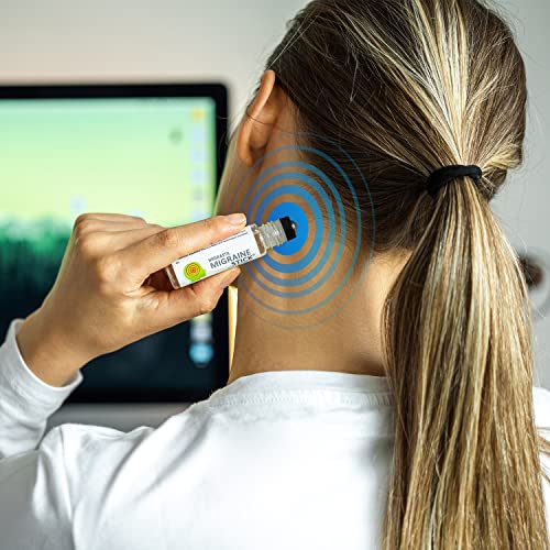 Migrastil Migraine Stick® Rollon - Fast Cooling Comfort for Your Head. Aromatherapy with Peppermint & Other Essential Oils. Metal Roller. Made in USA by Basic Vigor