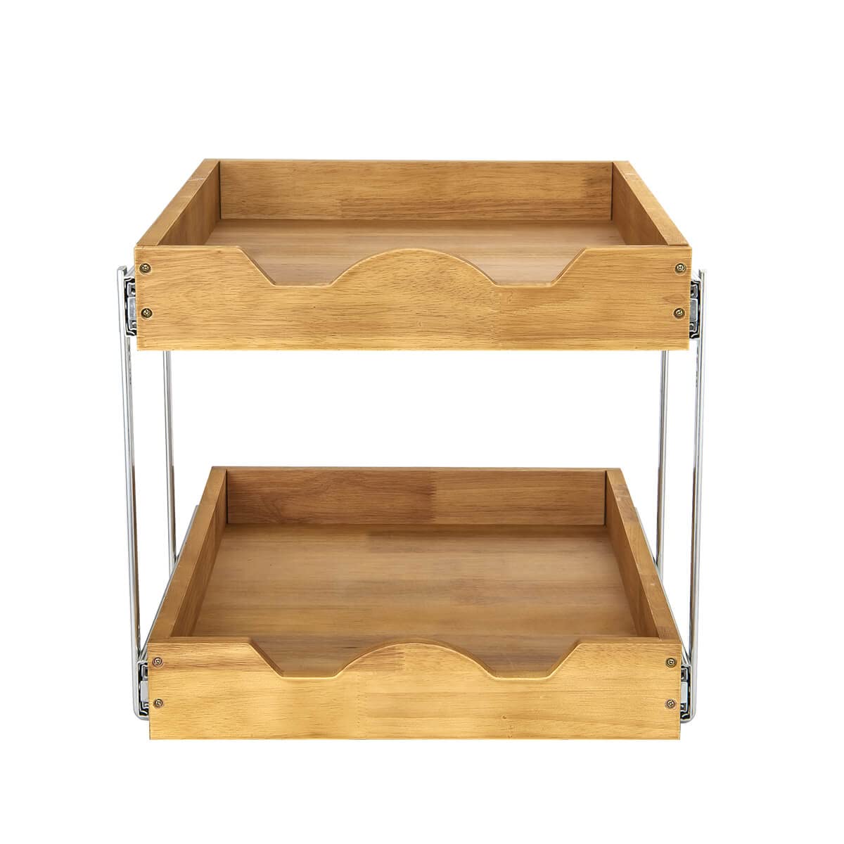 DINDON 2 Tier Pull Out Cabinet Organizer (11" W x 21" D) Double Tier Slide Out Wood Drawer Under Cabinet Storage And Organization