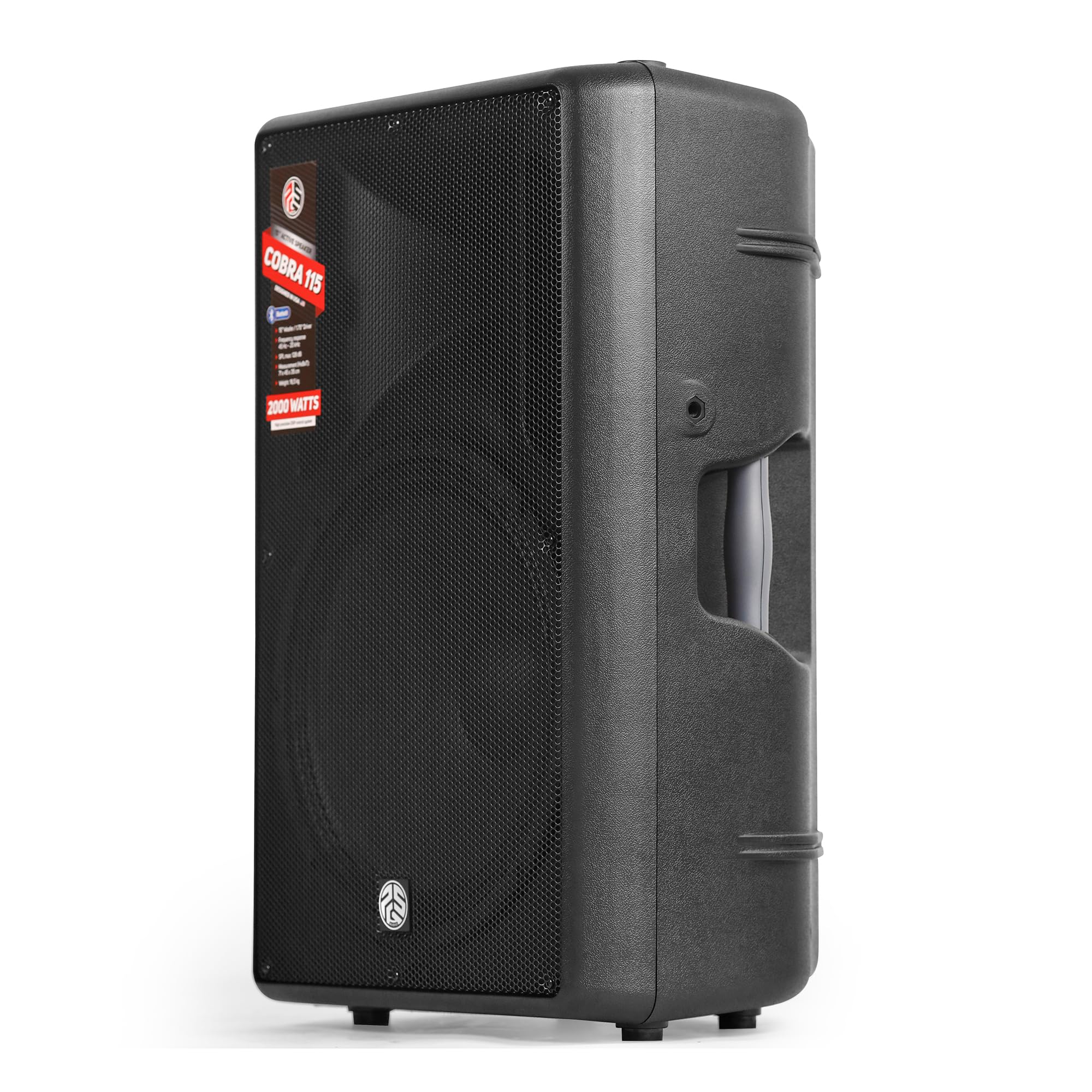 PSG AUDIO Cobra 115 Professional Active Speaker 2000 Watts with Bluetooth PA Speaker, 2-Channel Mixer with DSP Control, Ideal for Musicians, Churches, DJs. (Designed in USA) Support US Business