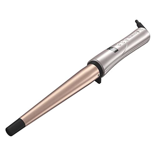 REMINGTON Shine Therapy Argan Oil & Keratin Infused ½-1 Inch Tapered Curling Wand for Natural Curls, Includes Heat Glove