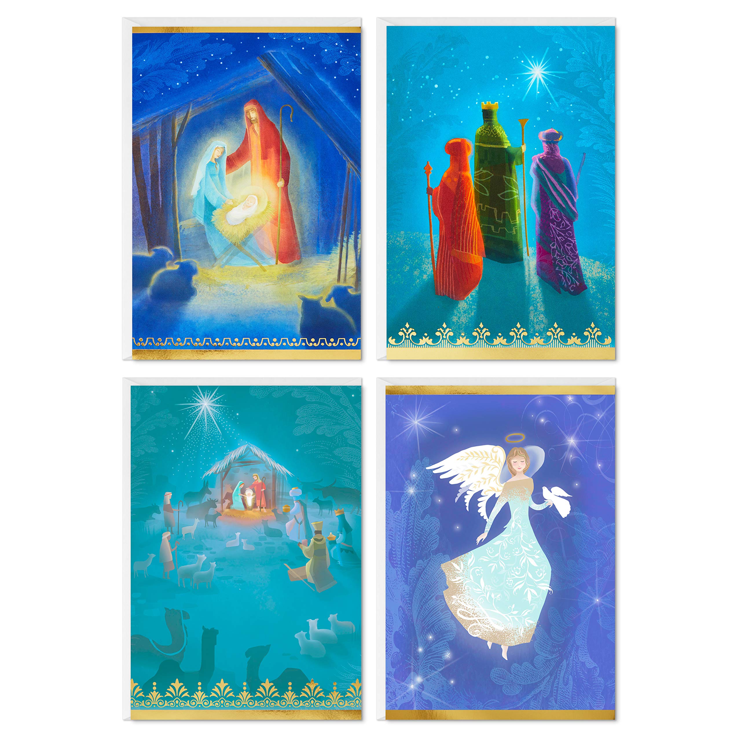 Hallmark Image Arts Boxed Religious Christmas Cards Assortment, Painted Nativity (4 Designs, 24 Cards and Envelopes)