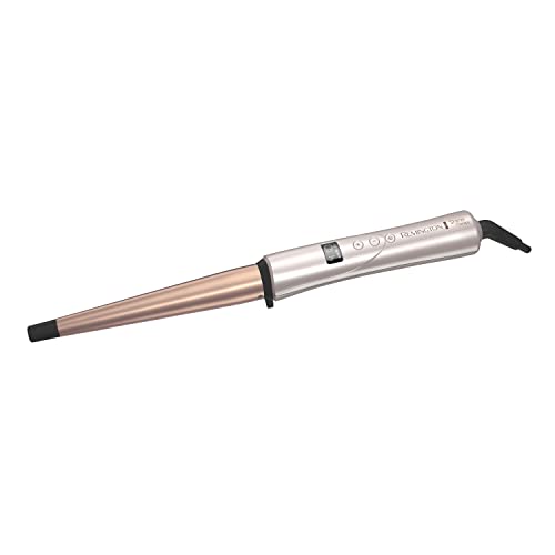 REMINGTON Shine Therapy Argan Oil & Keratin Infused ½-1 Inch Tapered Curling Wand for Natural Curls, Includes Heat Glove