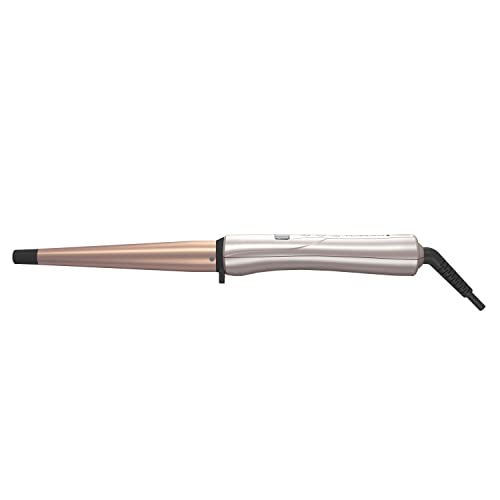 REMINGTON Shine Therapy Argan Oil & Keratin Infused ½-1 Inch Tapered Curling Wand for Natural Curls, Includes Heat Glove