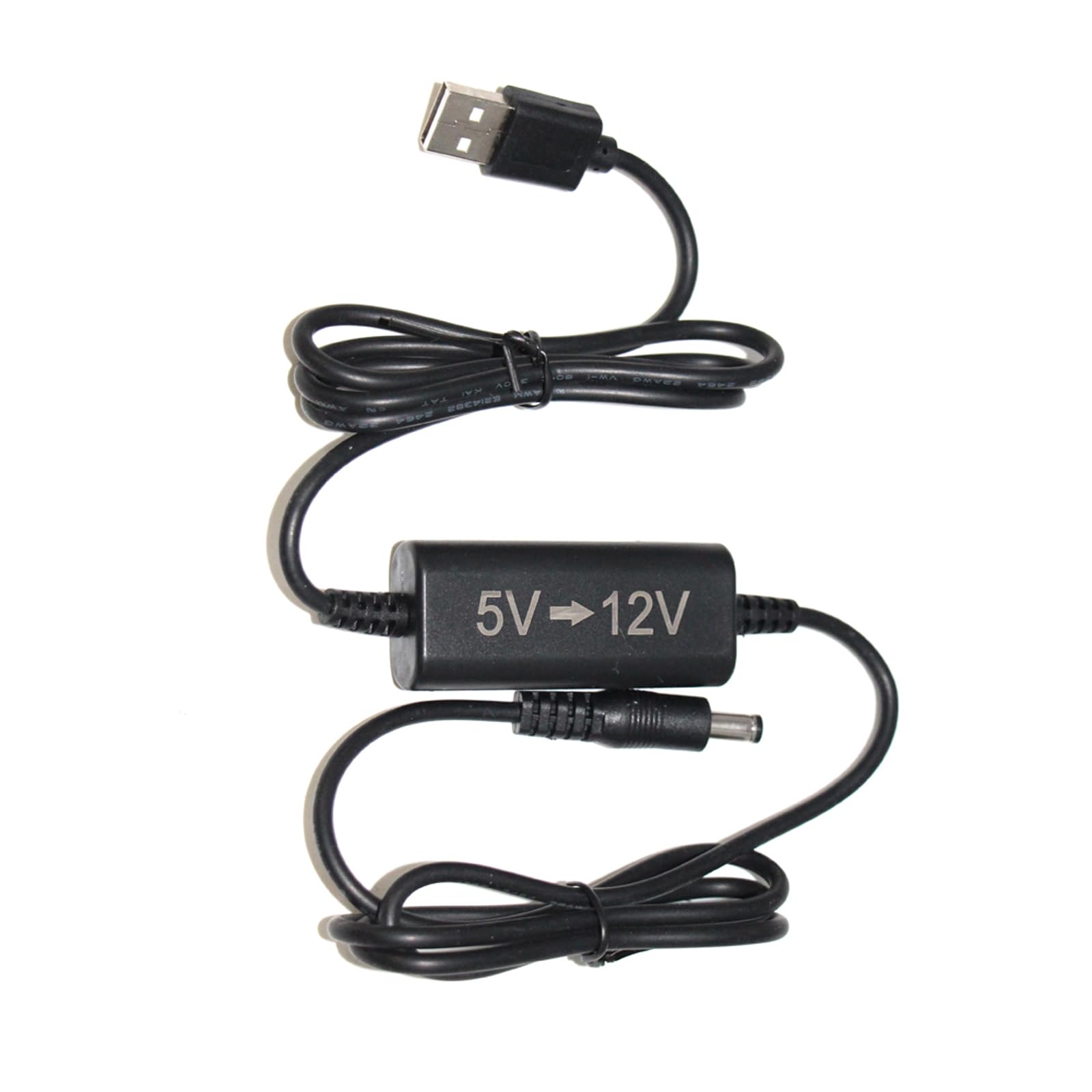 QIUCABLE 5V to 12V DC Converter, 5V USB to 12V DC Step Up Cable - 5FT 1.2A Boost Voltage Transformer, Compatible with Power Bank/CCTV System/Monitor/Camera/Speakers