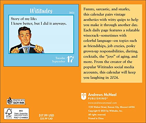 Wititudes 2024 Day-to-Day Calendar: Pretending to Be a Functioning Adult Is Exhausting