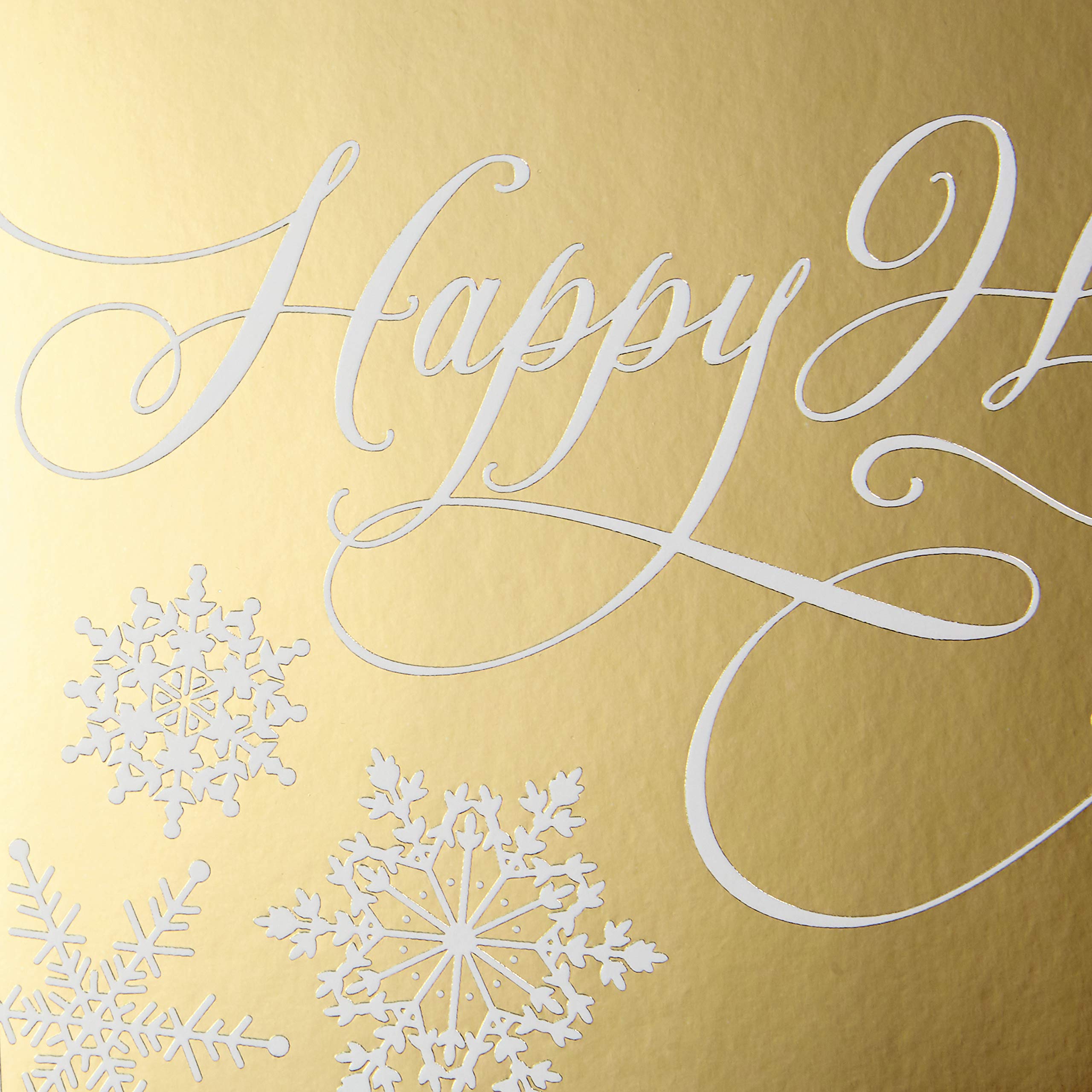 Hallmark Boxed Holiday Cards, Gold Happy Holidays (16 Cards and 17 Envelopes)