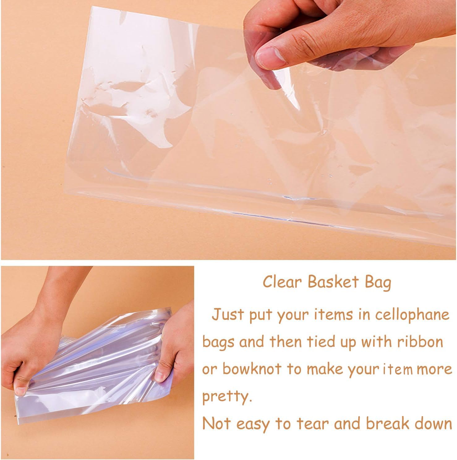 Shrink Wrap Basket Bags,20Pieces 18x22Inches Clear PVC Shrink Wrap Bags for Gift Basket