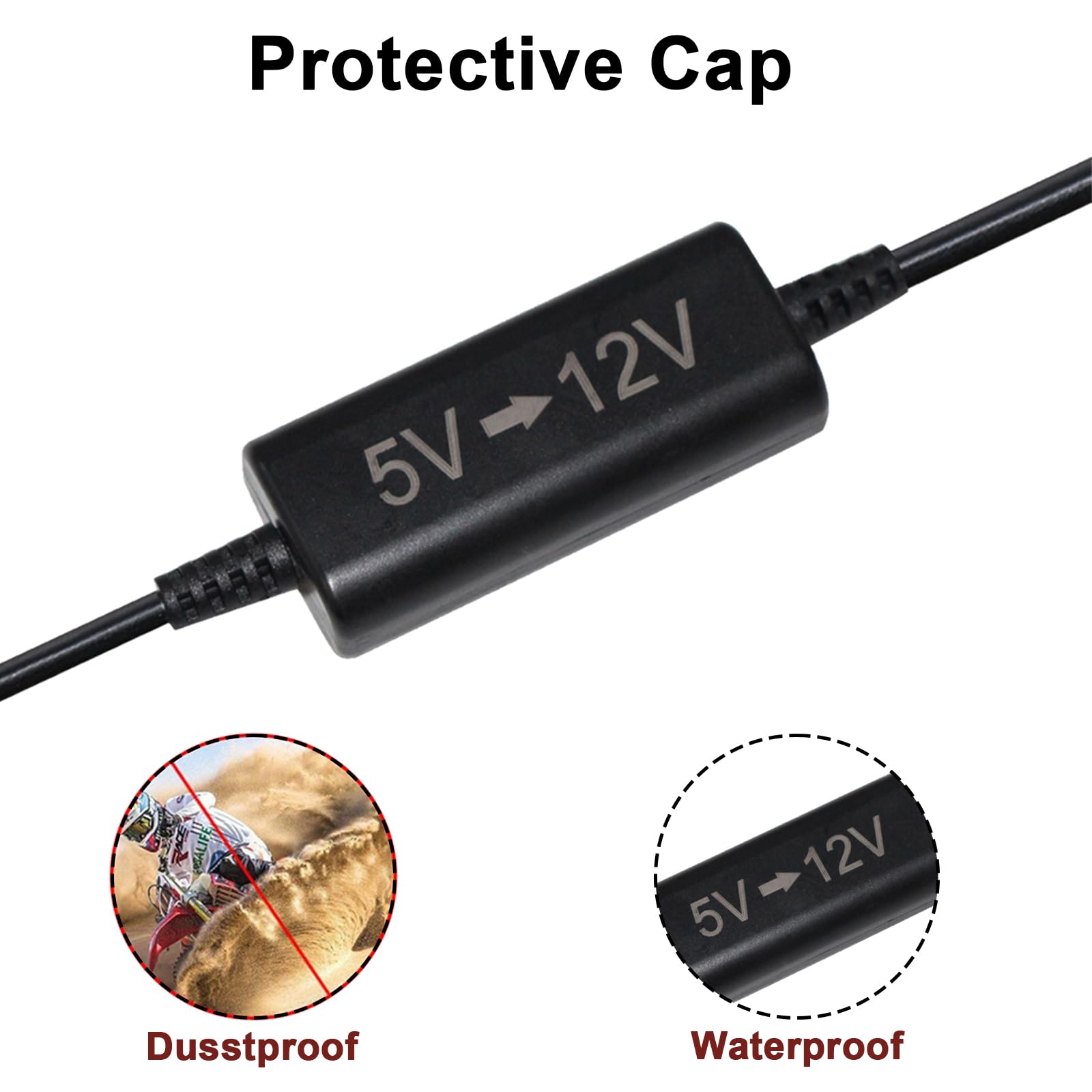 QIUCABLE 5V to 12V DC Converter, 5V USB to 12V DC Step Up Cable - 5FT 1.2A Boost Voltage Transformer, Compatible with Power Bank/CCTV System/Monitor/Camera/Speakers