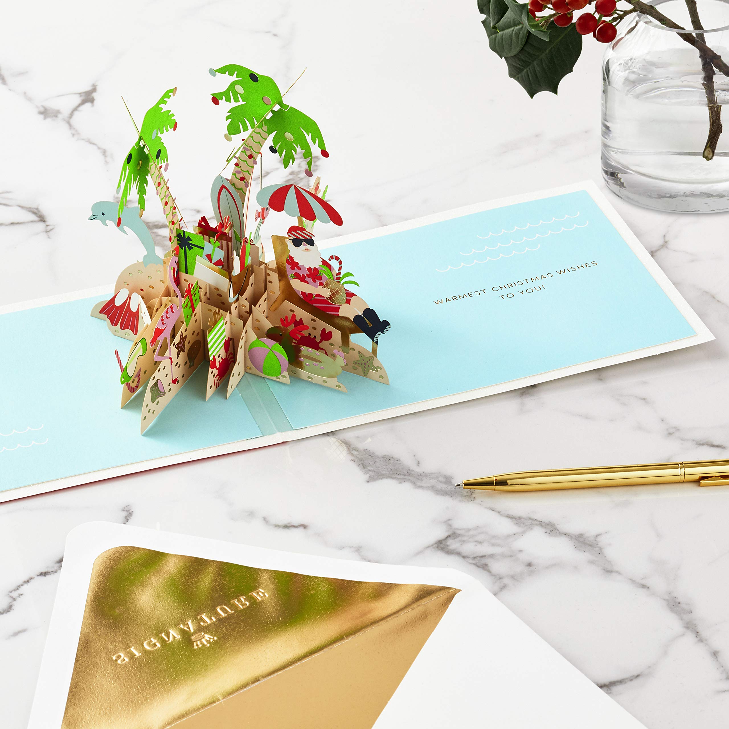 Hallmark Signature Paper Wonder Pop Up Christmas Card (Tropical Santa)