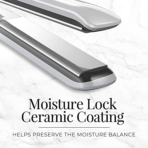 Remington PROLUXE HydraCare 1β Flat Iron, Pearl White/Gray