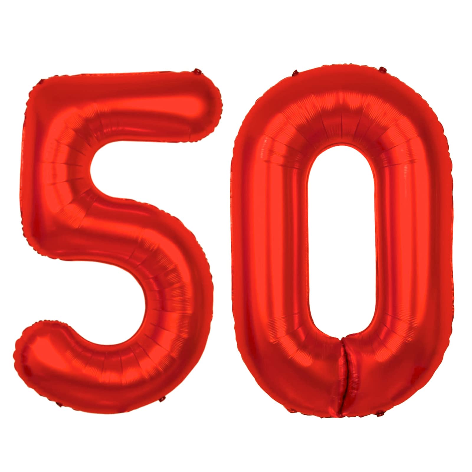 GINZU 40 Inch Red 50 Number Balloons Giant Jumbo Huge 50 Foil Mylar Helium Number Digital Balloons Dark Red 50th Birthday Balloons 50th Anniversary Events Party Decorations Photo Shoot Supplies
