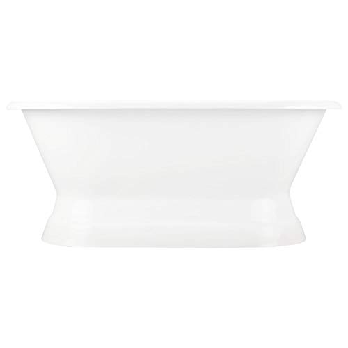 Signature Hardware 907547-60-RH Henley 60" Cast Iron Double-Ended Pedestal Tub with 7" Rim Holes