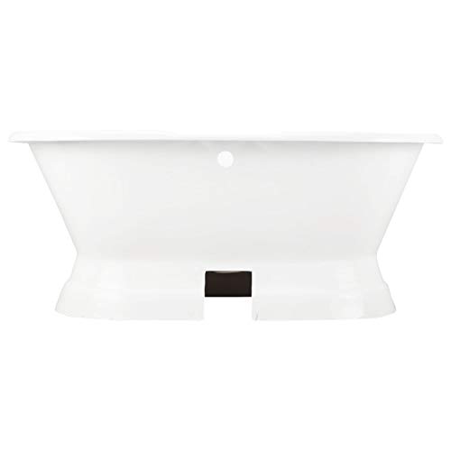 Signature Hardware 907547-60-RH Henley 60" Cast Iron Double-Ended Pedestal Tub with 7" Rim Holes