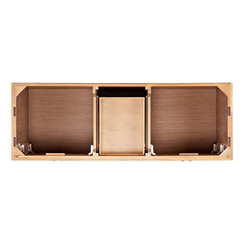 Signature Hardware 953664-60-RUMB-0 Quen 60" Free Standing Double Basin Vanity Set with Cabinet, Vanity Top, and Undermount Sink - No Faucet Holes