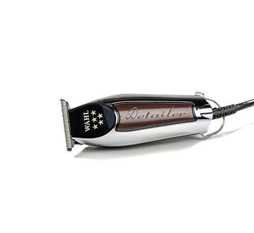 Wahl Professional 5-Star Detailer with Adjustable T Blade for Extremely Close Trimming and Clean and Crisp Lines for Professional Barbers and Stylists - Model 808, Silver, 1 Count (Pack of 1)