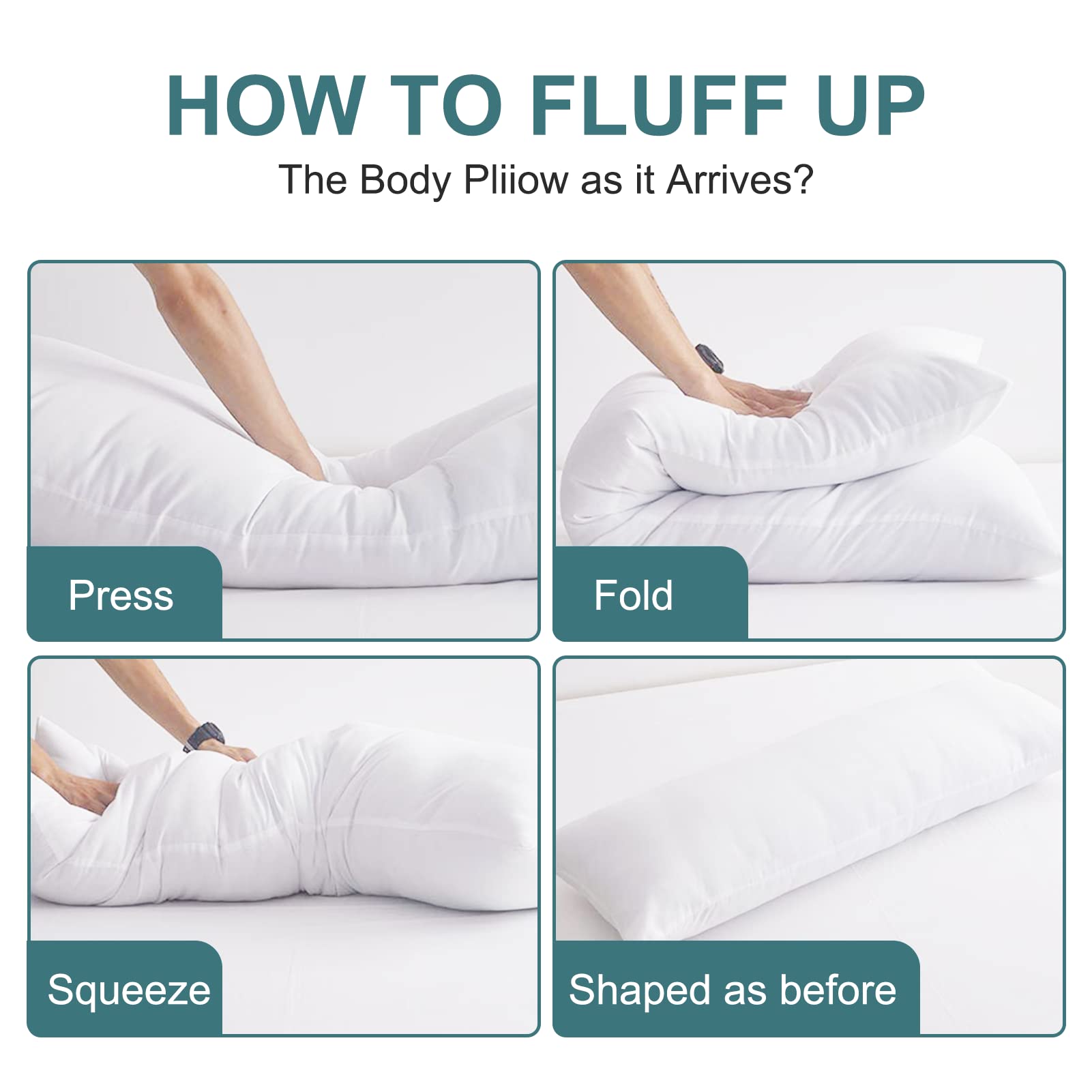 DOWNCOOL Large Body Pillow Insert- Breathable Full Body Pillow for Side Sleeper - Soft Long Bed Pillow for Adults - 20 x 54 inch