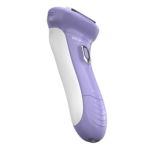 Remington WDF5030A Smooth & Silky Electric Shaver for Women, 4-Blade Smooth Glide Foil Shaver and Bikini Trimmer with Almond Oil Strip, Purple/White