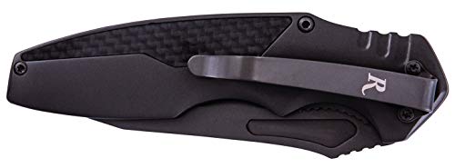 Remington Cutlery R30002 Tactical Series Liner Lock Titanium Coating Folding Knife with Pocket Clip, Black