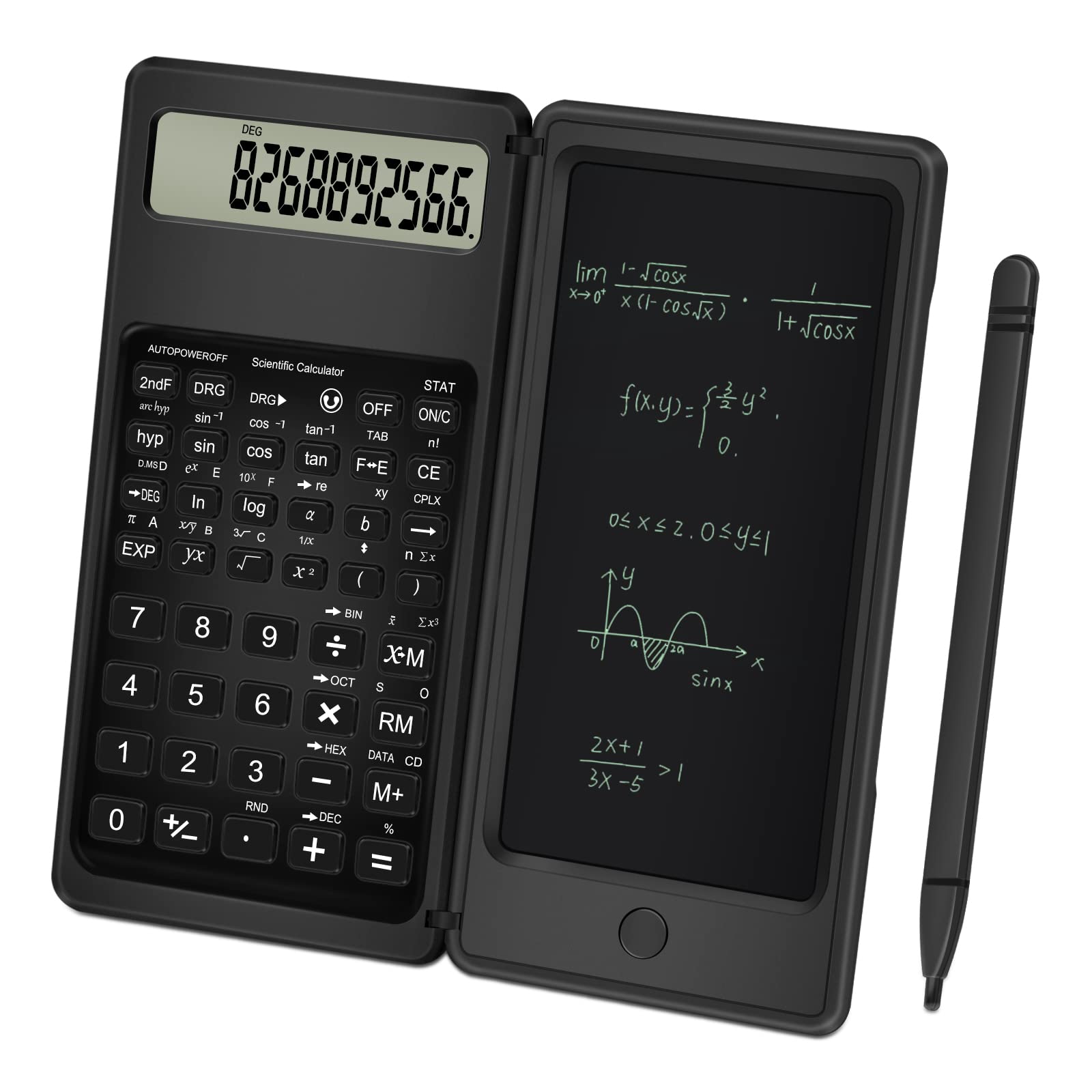 Calculator with Notepad, TRELC 10 Digits LCD Display Scientific Calculator, Multi-Function Portable Desktop Calculator for High School, Office Meeting and Home