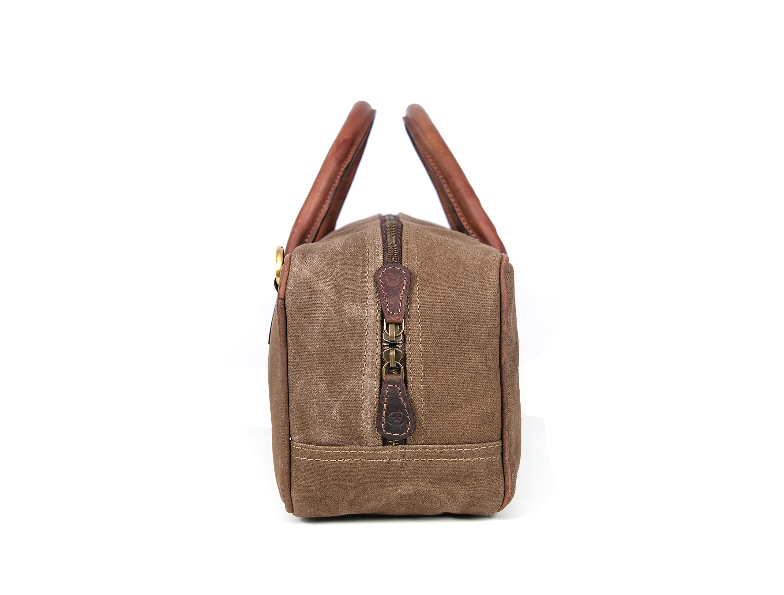 Aaron Leather Goods Canvas Leather Chef Knife Bag with Adjustable/Detachable Shoulder Strap (Seaweed, Canvas)
