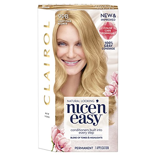 Clairol Nice'n Easy Permanent Hair Dye, 9PB Light Pale Blonde Hair Color, 1 Count