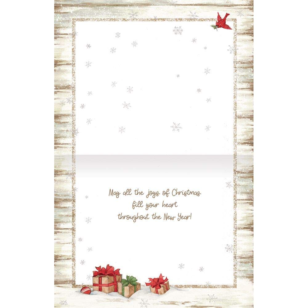 LANG Pine Forest Boxed Christmas Cards, Artwork by Sam Timm, 18 Cards & 19 Envelopes, 5.375" x 6.875", Exclusive LANG Artwork by Sam Timm for LANG, Glitter Embellishment (1004866)