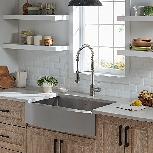 American Standard 18SB.9332200A.075 Pekoe 33X22-Inch Apron Sink With Grid And Drain, Stainless Steel