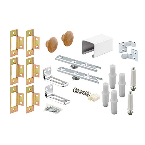 Slide-Co 164688-1 Bi-Fold Closet Track Kit, 60 in, Four Door Hardware Pack, 164688-1