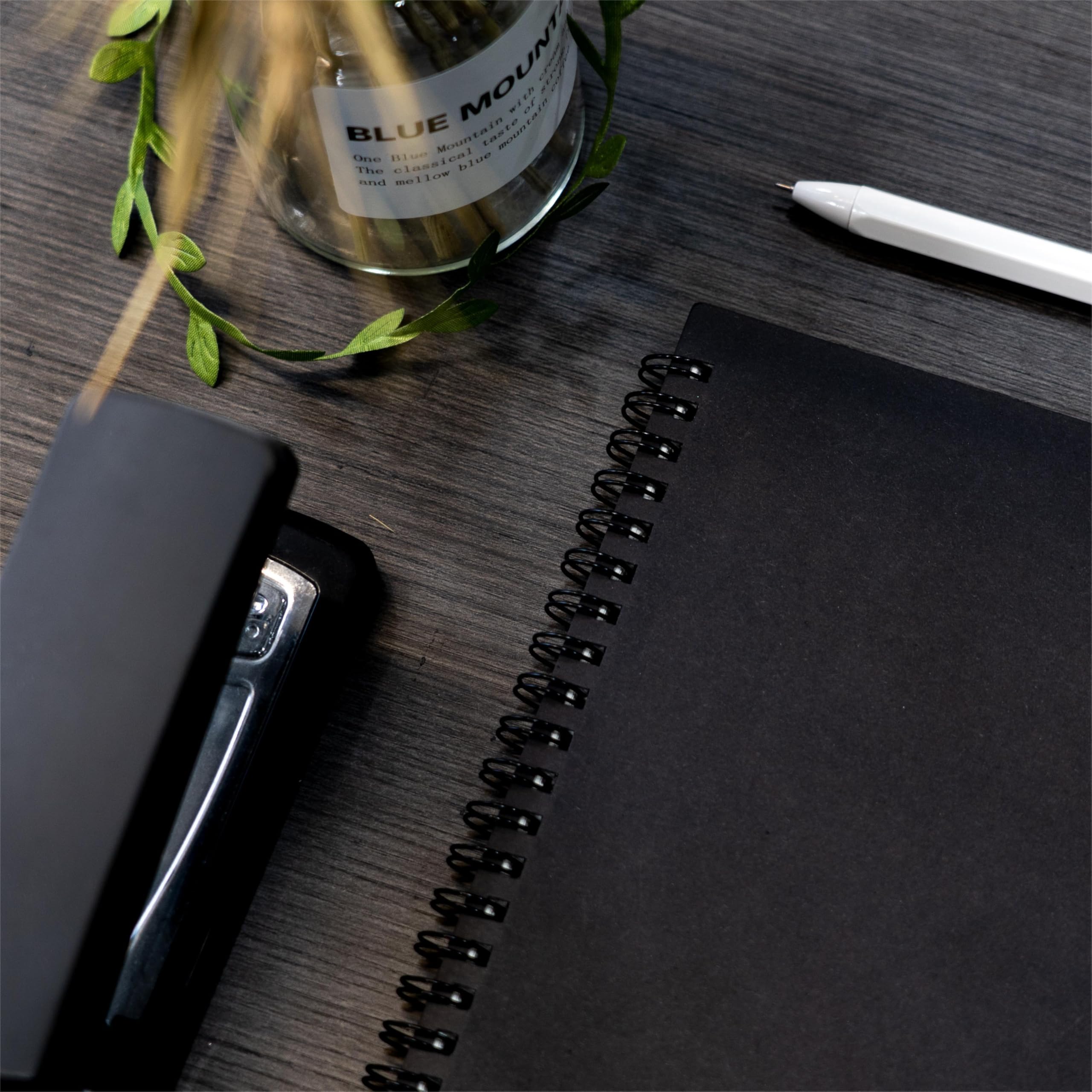 DSTELIN Blank Spiral Notebook, 6-Pack, Soft Cover, Sketch book, 100 Pages / 50 Sheets, 7.5 inch x 5.1 inch, 100GSM, (Black)