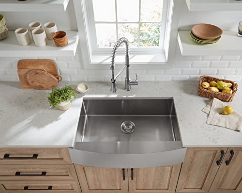 American Standard 18SB.9332200A.075 Pekoe 33X22-Inch Apron Sink With Grid And Drain, Stainless Steel