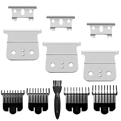 3 Pack Replacement Blades Compatible with T Outliners TrimmerďźCompatible with andis GTX/GTO ďźSuitable for Hair Clippers Model #04710/04521, Silver