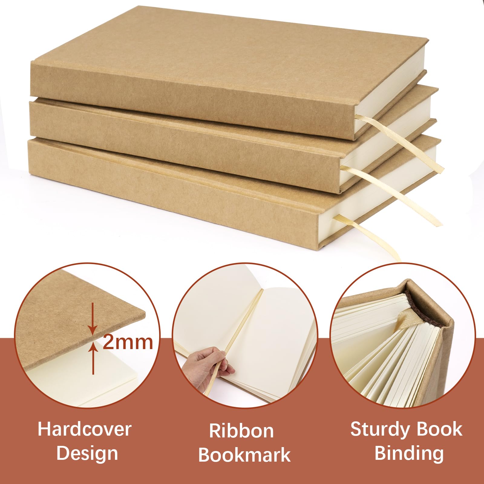 Dynta Hardcover Sketchbook Blank Notebook Bulk 6 Packs Unlined A5 Size 5.7βx8.3β 120 Sheets/240 Pages Premium Paper Sketch Pad for Drawing Books Art Supplies for Office School Travelers Journal