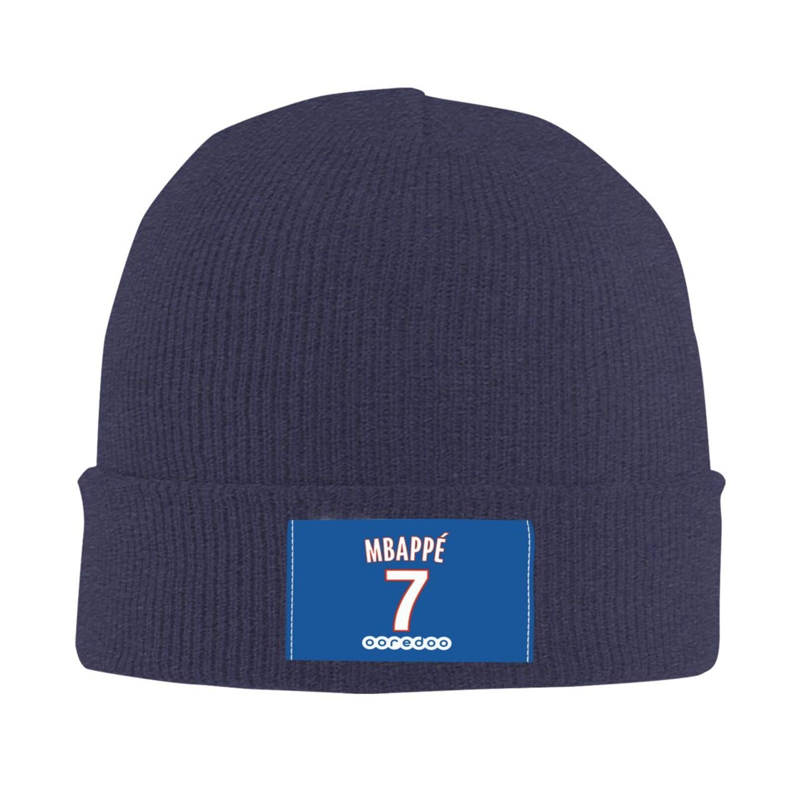 Paris PSG #7 Mbappe 2021 Adult Knit Hats Casual Unisex Beanie Hat Cap,Balaclava,Half Balaclava Navy Blue