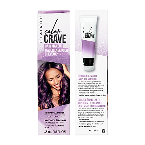 Clairol Color Crave Temporary Hair Color Makeup, Brilliant Amethyst Hair Color, 1 Count