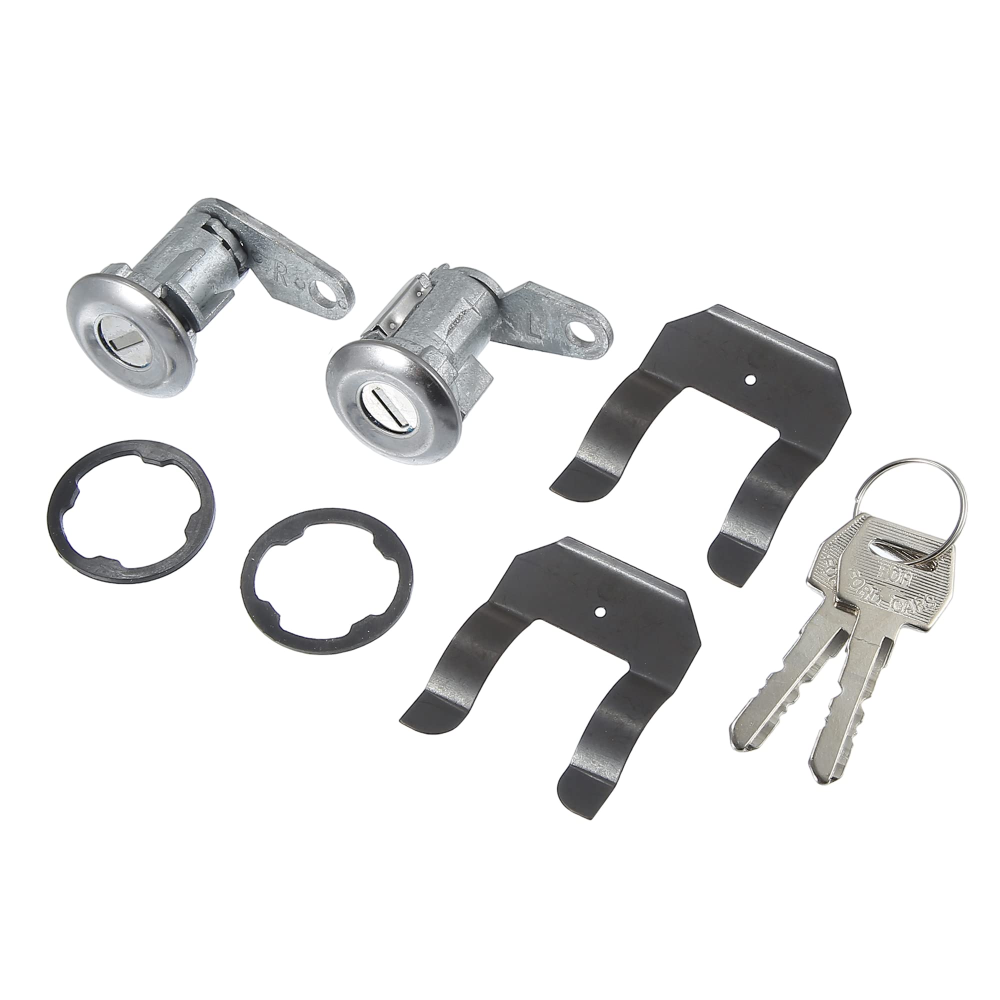 X AUTOHAUX 1 Set DL15500 Car Door Lock Cylinder W/Keys for Ford F100 1967-1979 for Ford F150 1975-1979 for Ford F250 F350 1967-1979