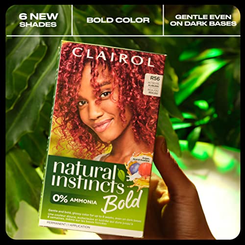Natural Instincts Bold Permanent Hair Dye, R56 Achiote Auburn Hair Color, Pack of 1